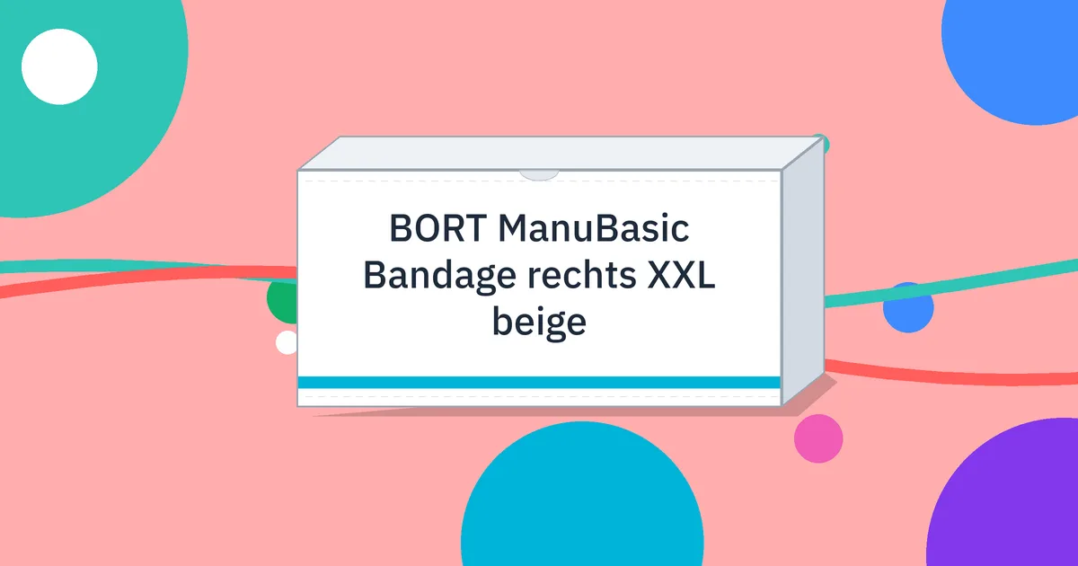 Symbolbild: Packung mit der Aufschrift BORT ManuBasic Bandage rechts XXL beige (PZN 18269926) – Verfügbarkeit und Bezug in Apotheken in Frankfurt am Main