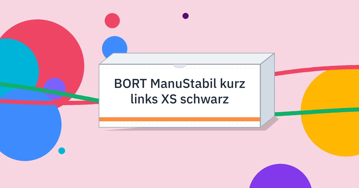 Symbolbild: Packung mit der Aufschrift BORT ManuStabil kurz links XS schwarz (PZN 05539850) – Verfügbarkeit und Bezug in Apotheken in Frankfurt am Main