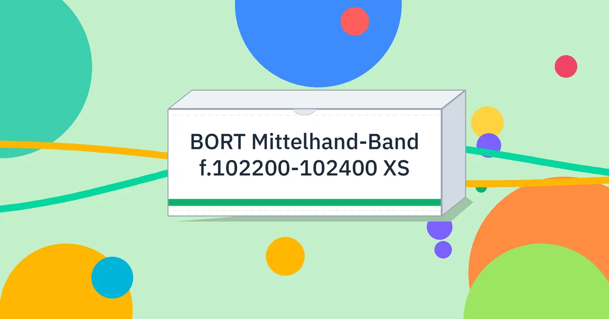 Symbolbild: Packung mit der Aufschrift BORT Mittelhand-Band f.102200-102400 XS (PZN 16847394) – Verfügbarkeit und Bezug in Apotheken in Frankfurt am Main