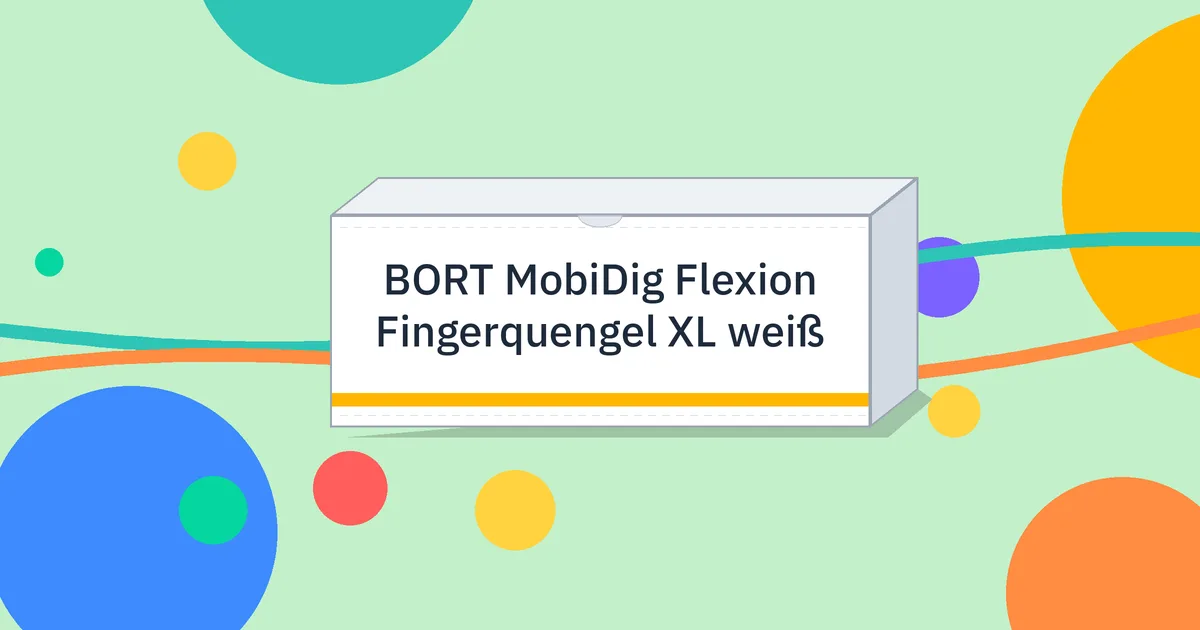 Symbolbild: Packung mit der Aufschrift BORT MobiDig Flexion Fingerquengel XL weiß (PZN 03808257) – Verfügbarkeit und Bezug in Apotheken in Frankfurt am Main