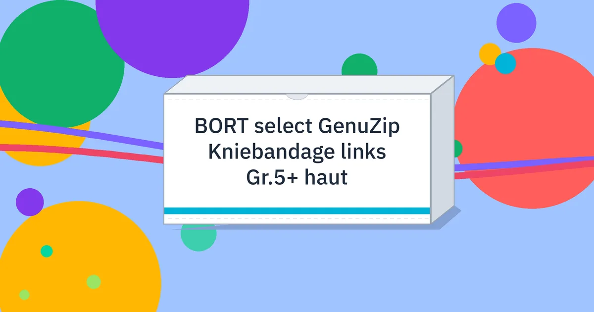 Symbolbild: Packung mit der Aufschrift BORT select GenuZip Kniebandage links Gr.5+ haut (PZN 16844065) – Verfügbarkeit und Bezug in Apotheken in Frankfurt am Main