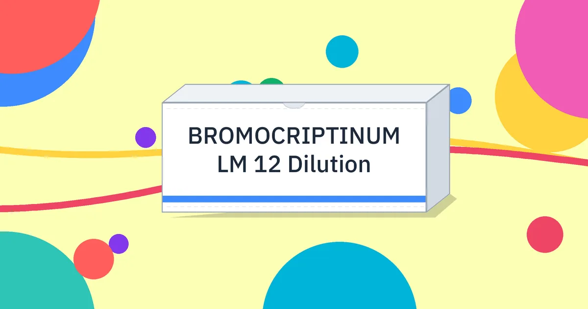 Symbolbild: Packung mit der Aufschrift BROMOCRIPTINUM LM 12 Dilution (PZN 13396577) – Verfügbarkeit und Bezug in Apotheken in Frankfurt am Main