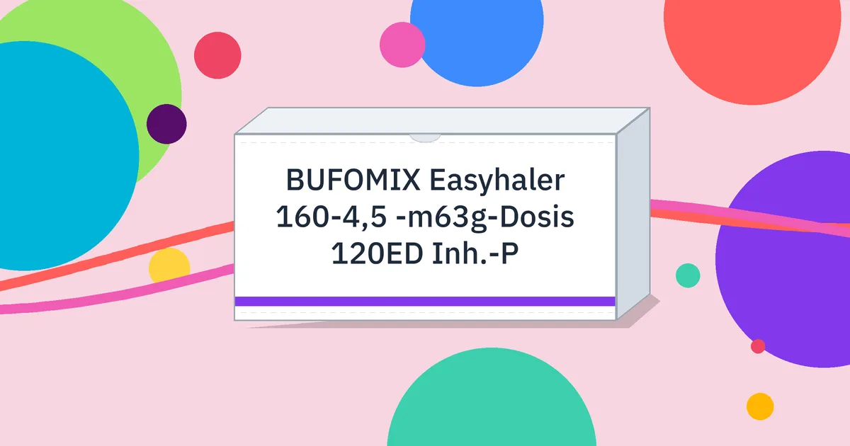 Symbolbild: Packung mit der Aufschrift BUFOMIX Easyhaler 160-4,5 -m63g-Dosis 120ED Inh.-P (PZN 18878312) – Verfügbarkeit und Bezug in Apotheken in Frankfurt am Main