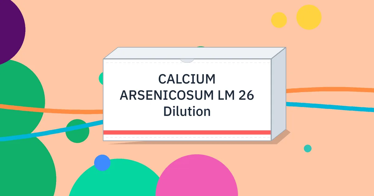 Symbolbild: Packung mit der Aufschrift CALCIUM ARSENICOSUM LM 26 Dilution (PZN 12800160) – Verfügbarkeit und Bezug in Apotheken in Frankfurt am Main
