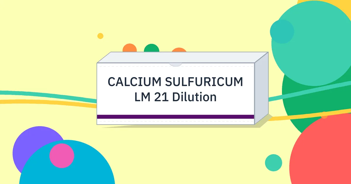Symbolbild: Packung mit der Aufschrift CALCIUM SULFURICUM LM 21 Dilution (PZN 12807050) – Verfügbarkeit und Bezug in Apotheken in Frankfurt am Main