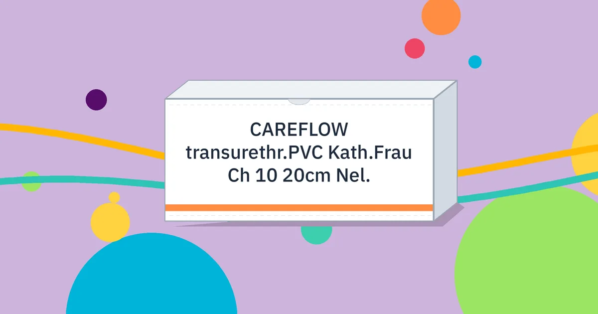 Symbolbild: Packung mit der Aufschrift CAREFLOW transurethr.PVC Kath.Frau Ch 10 20cm Nel. (PZN 18320981) – Verfügbarkeit und Bezug in Apotheken in Frankfurt am Main