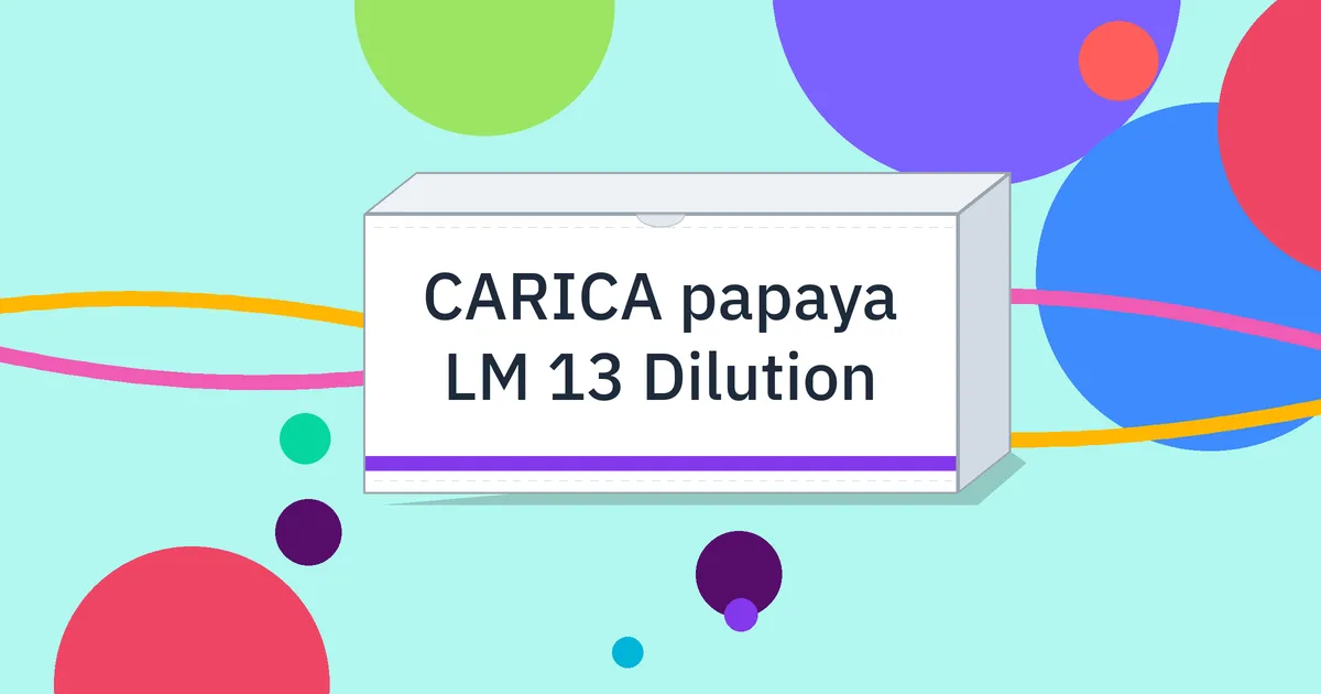 Symbolbild: Packung mit der Aufschrift CARICA papaya LM 13 Dilution (PZN 13430570) – Verfügbarkeit und Bezug in Apotheken in Frankfurt am Main