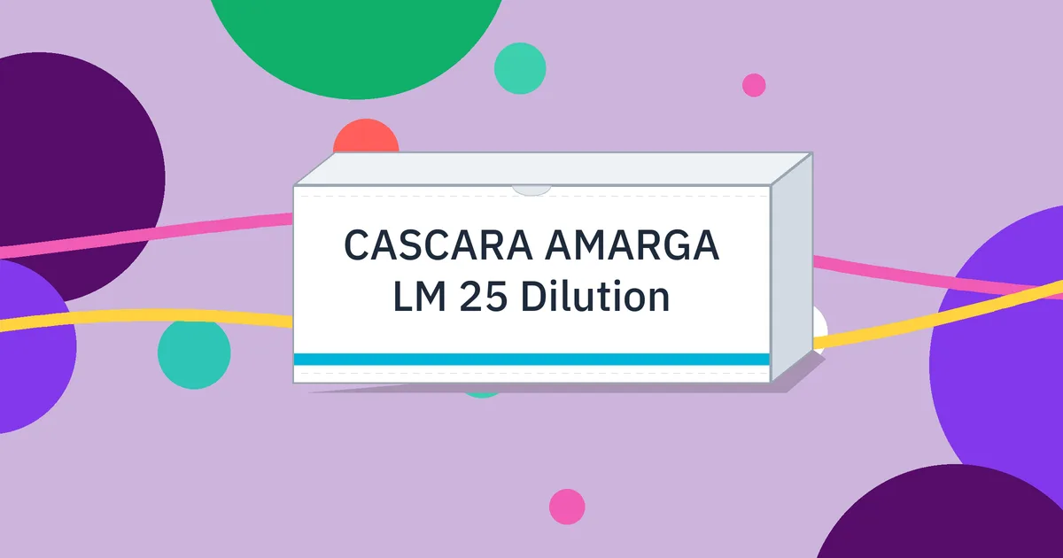 Symbolbild: Packung mit der Aufschrift CASCARA AMARGA LM 25 Dilution (PZN 13432586) – Verfügbarkeit und Bezug in Apotheken in Frankfurt am Main