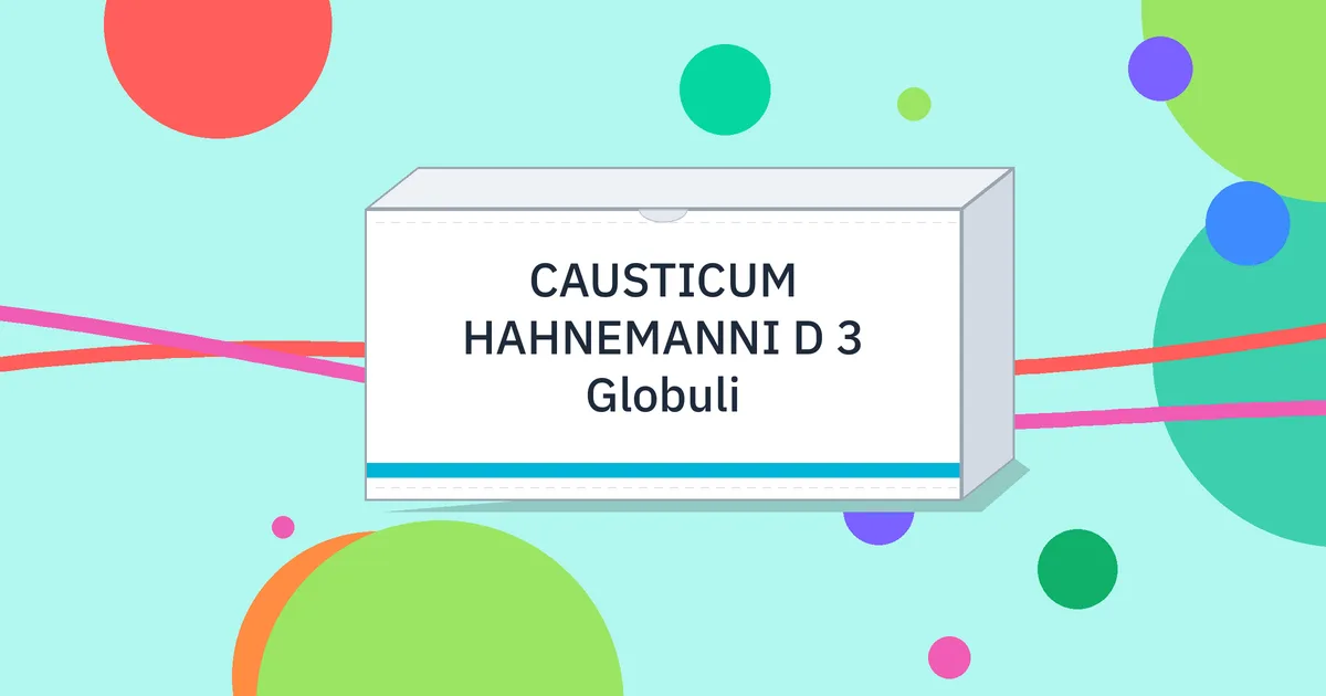 Symbolbild: Packung mit der Aufschrift CAUSTICUM HAHNEMANNI D 3 Globuli (PZN 07455790) – Verfügbarkeit und Bezug in Apotheken in Frankfurt am Main