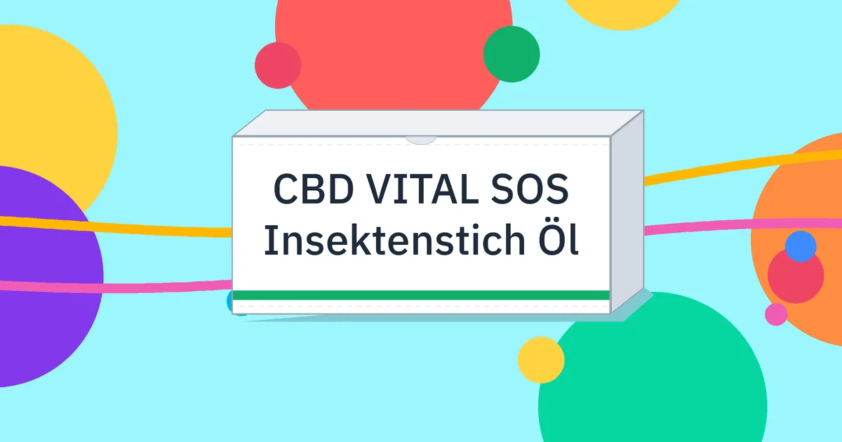 Symbolbild: Packung mit der Aufschrift CBD VITAL SOS Insektenstich Öl (PZN 20942721) – Verfügbarkeit und Bezug in Apotheken in Frankfurt am Main