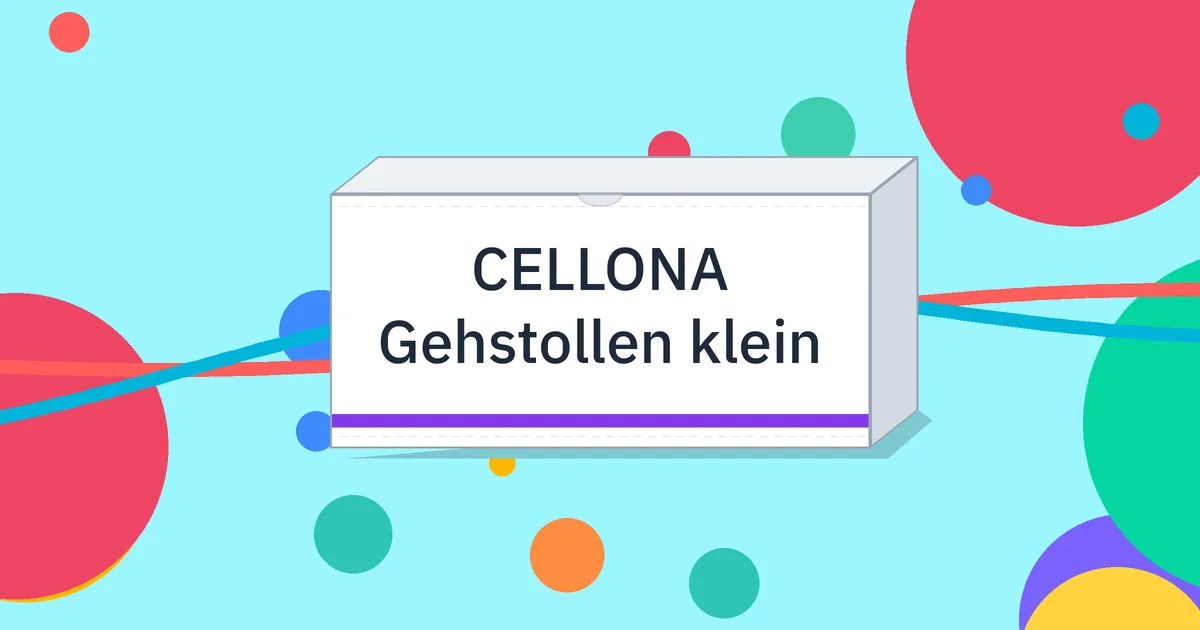 Symbolbild: Packung mit der Aufschrift CELLONA Gehstollen klein (PZN 03363306) – Verfügbarkeit und Bezug in Apotheken in Frankfurt am Main
