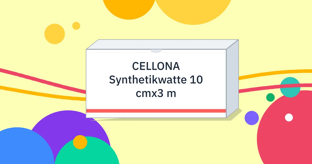 Symbolbild: Packung mit der Aufschrift CELLONA Synthetikwatte 10 cmx3 m (PZN 18833568) – Verfügbarkeit und Bezug in Apotheken in Frankfurt am Main
