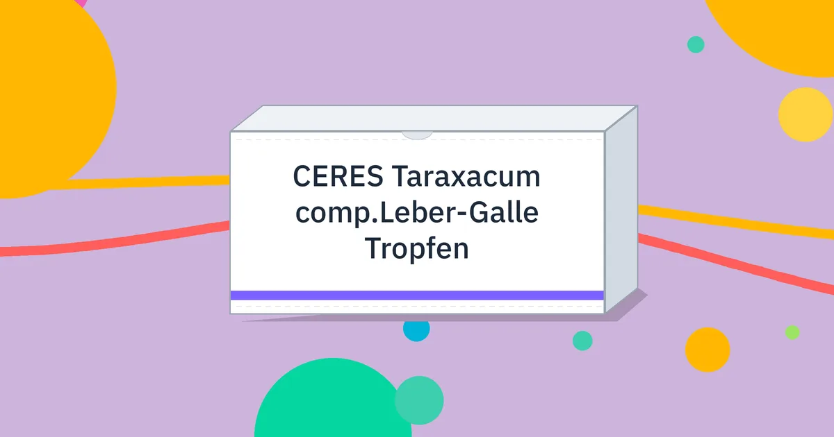 Symbolbild: Packung mit der Aufschrift CERES Taraxacum comp.Leber-Galle Tropfen (PZN 14050869) – Verfügbarkeit und Bezug in Apotheken in Frankfurt am Main