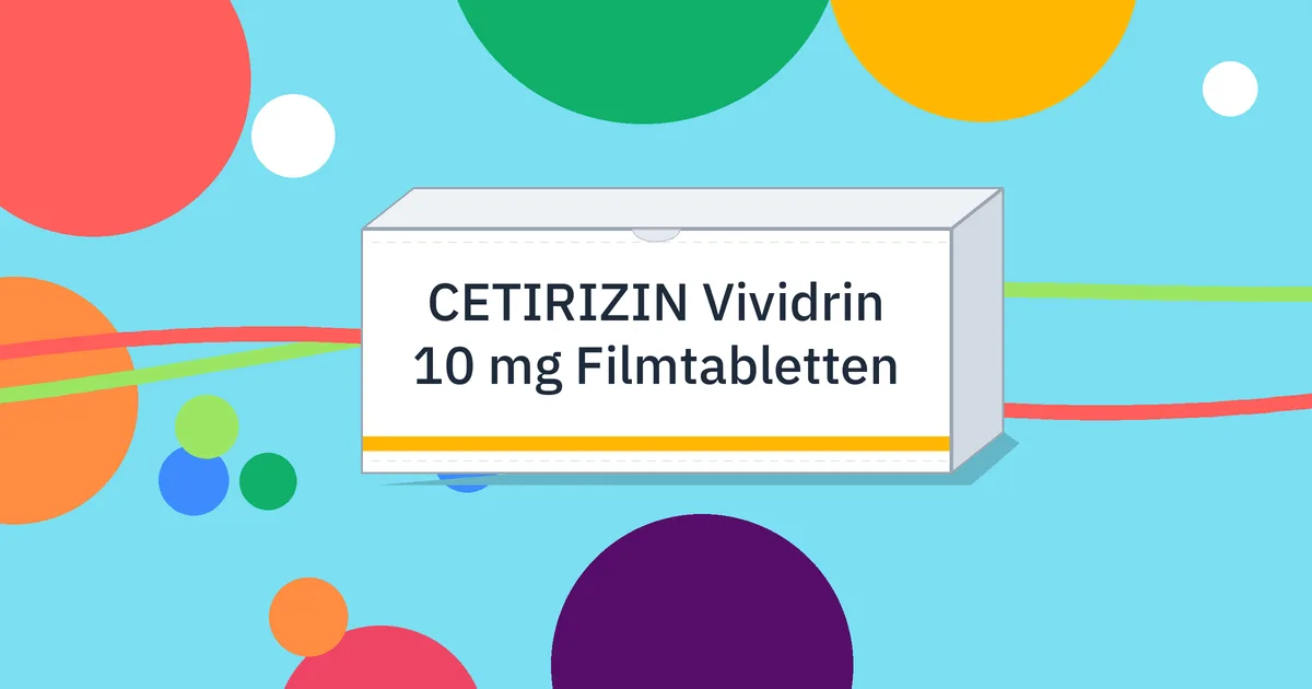 Symbolbild: Packung mit der Aufschrift CETIRIZIN Vividrin 10 mg Filmtabletten (PZN 12364285) – Verfügbarkeit und Bezug in Apotheken in Frankfurt am Main