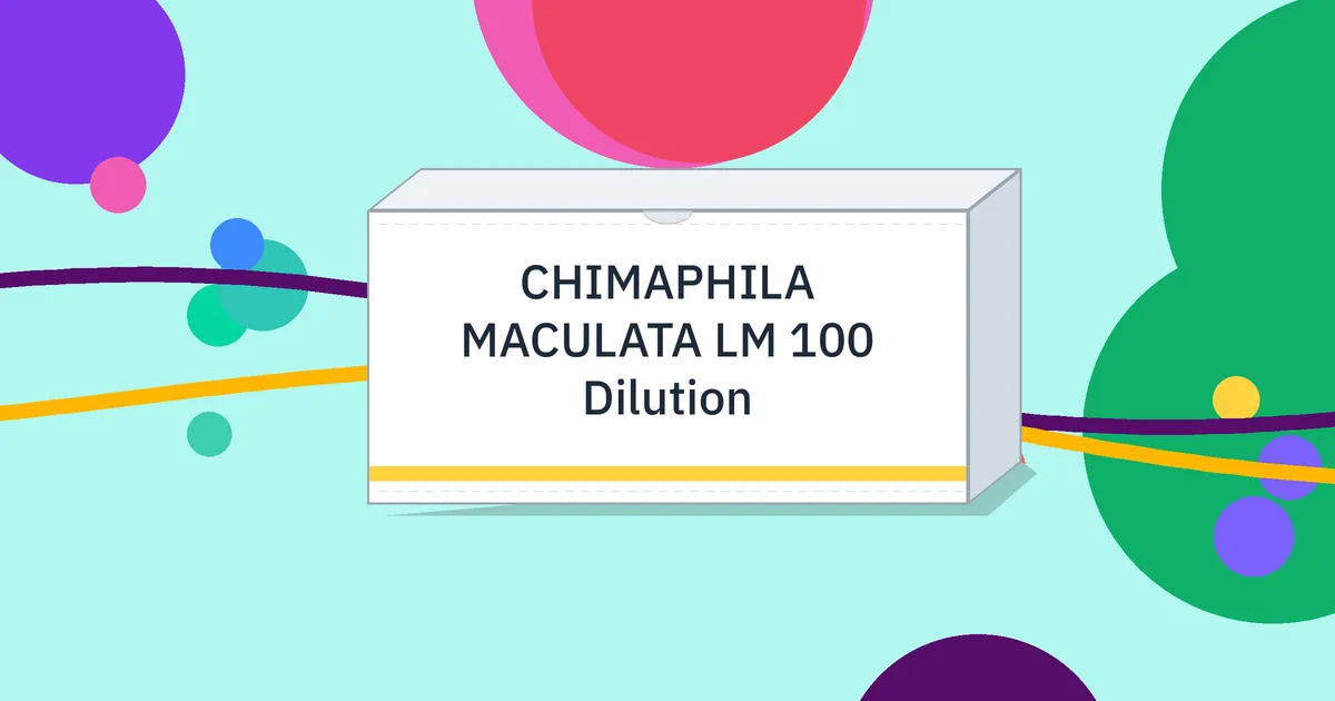 Symbolbild: Packung mit der Aufschrift CHIMAPHILA MACULATA LM 100 Dilution (PZN 13442053) – Verfügbarkeit und Bezug in Apotheken in Frankfurt am Main