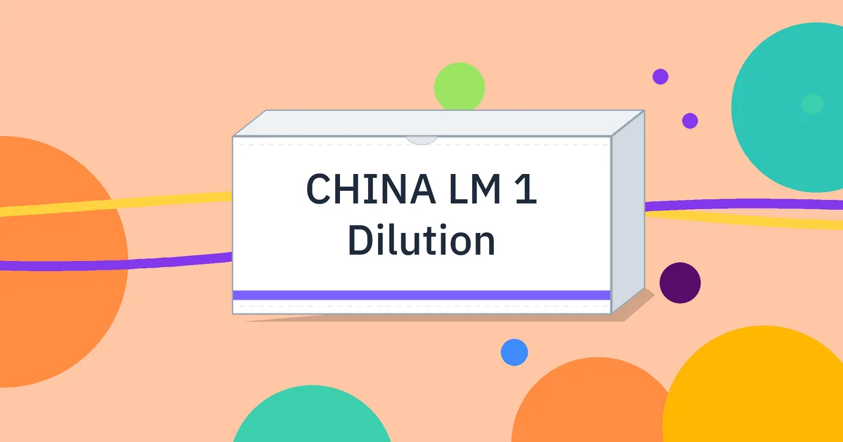 Symbolbild: Packung mit der Aufschrift CHINA LM 1 Dilution (PZN 12813702) – Verfügbarkeit und Bezug in Apotheken in Frankfurt am Main
