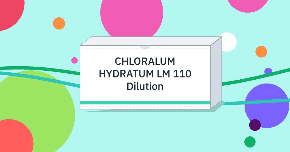 Symbolbild: Packung mit der Aufschrift CHLORALUM HYDRATUM LM 110 Dilution (PZN 13444388) – Verfügbarkeit und Bezug in Apotheken in Frankfurt am Main