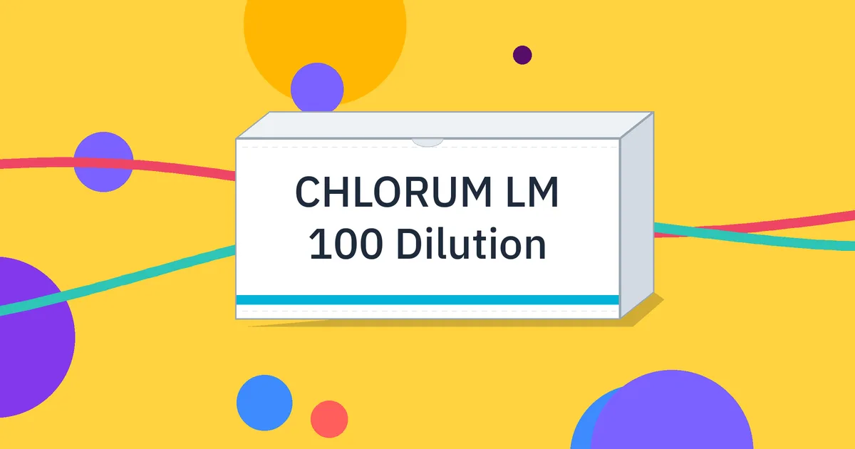 Symbolbild: Packung mit der Aufschrift CHLORUM LM 100 Dilution (PZN 12816741) – Verfügbarkeit und Bezug in Apotheken in Frankfurt am Main