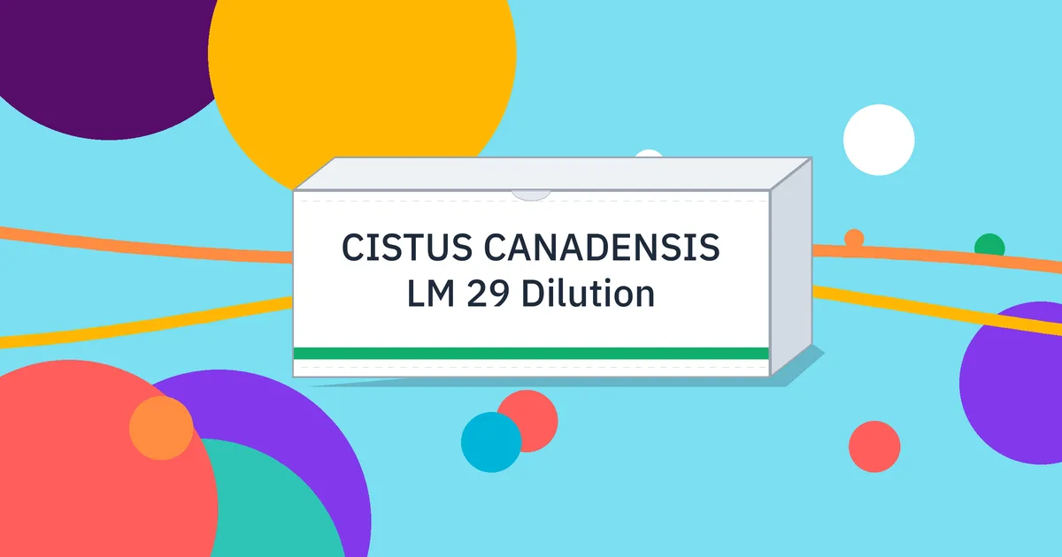 Symbolbild: Packung mit der Aufschrift CISTUS CANADENSIS LM 29 Dilution (PZN 12821506) – Verfügbarkeit und Bezug in Apotheken in Frankfurt am Main