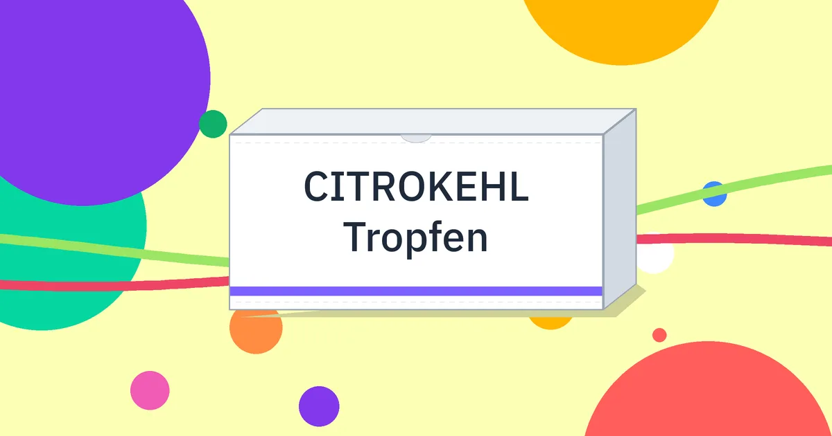 Symbolbild: Packung mit der Aufschrift CITROKEHL Tropfen (PZN 00182567) – Verfügbarkeit und Bezug in Apotheken in Frankfurt am Main