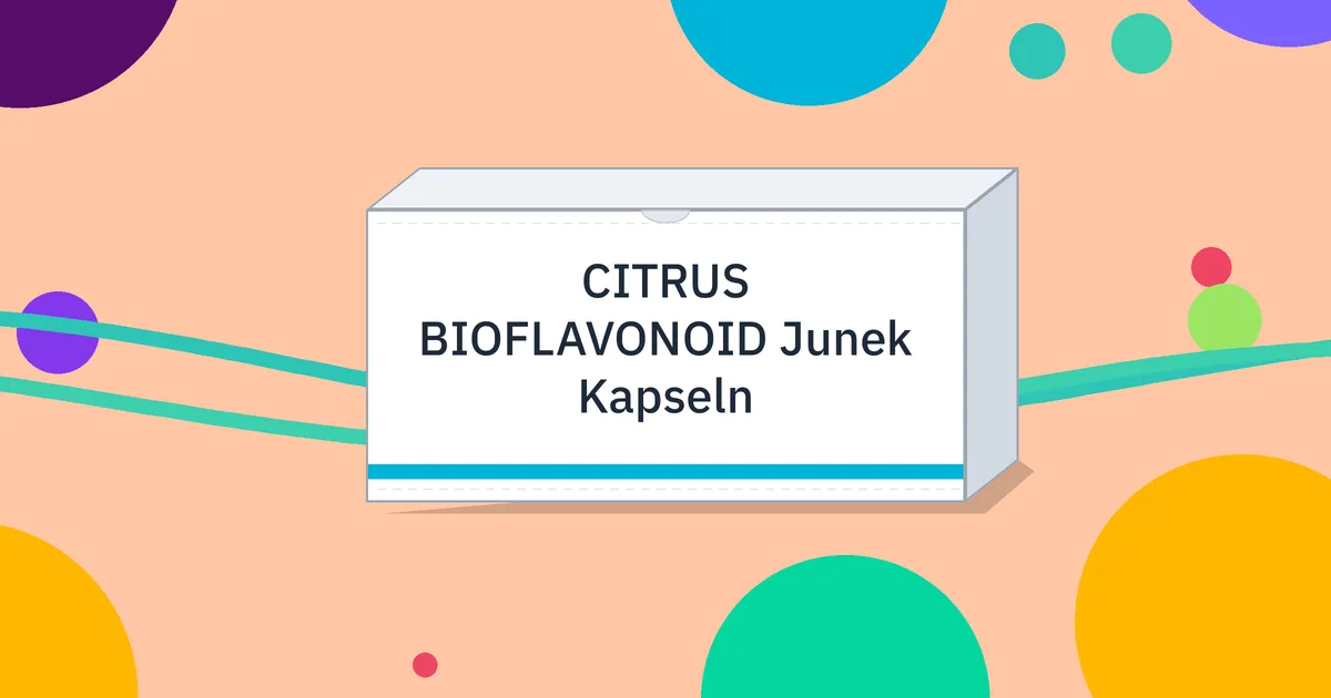 Symbolbild: Packung mit der Aufschrift CITRUS BIOFLAVONOID Junek Kapseln (PZN 05897934) – Verfügbarkeit und Bezug in Apotheken in Frankfurt am Main
