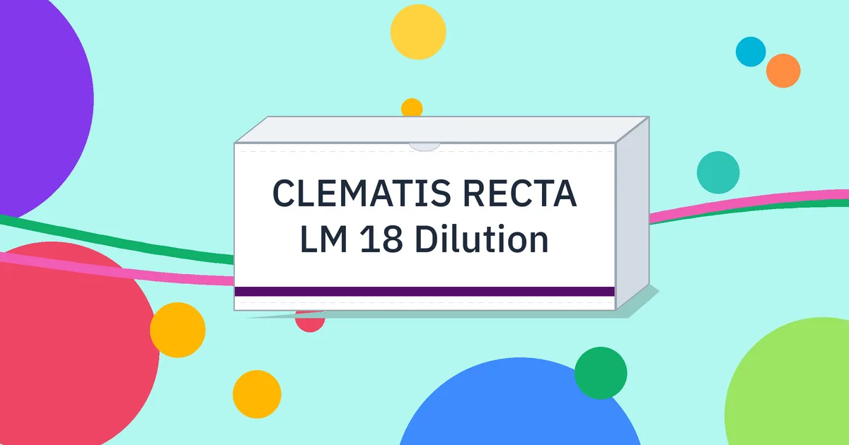 Symbolbild: Packung mit der Aufschrift CLEMATIS RECTA LM 18 Dilution (PZN 03504221) – Verfügbarkeit und Bezug in Apotheken in Frankfurt am Main
