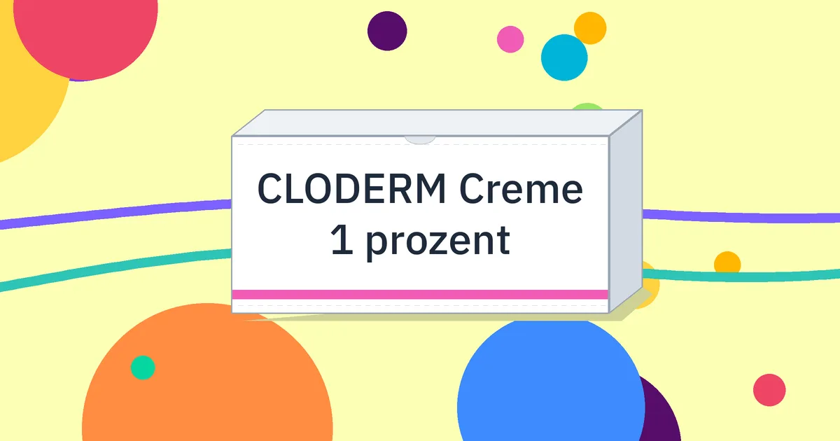 Symbolbild: Packung mit der Aufschrift CLODERM Creme 1 prozent (PZN 00976557) – Verfügbarkeit und Bezug in Apotheken in Frankfurt am Main