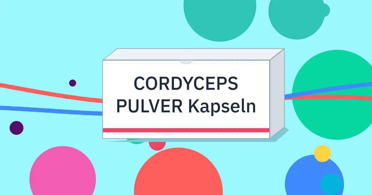 Symbolbild: Packung mit der Aufschrift CORDYCEPS PULVER Kapseln (PZN 17628458) – Verfügbarkeit und Bezug in Apotheken in Frankfurt am Main