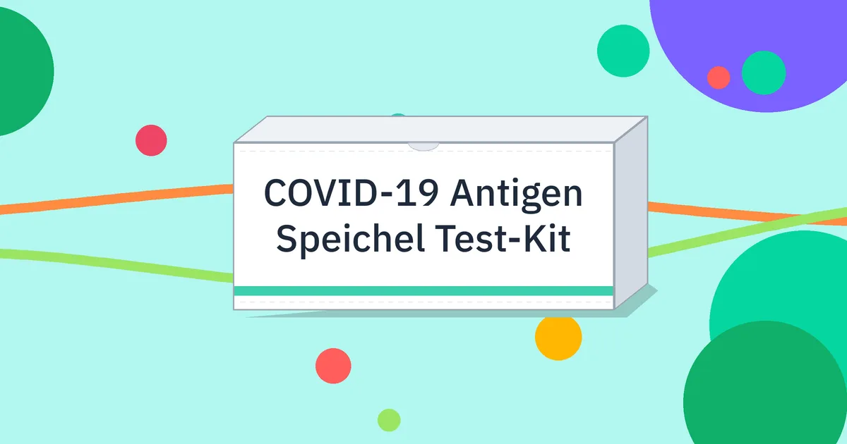 Symbolbild: Packung mit der Aufschrift COVID-19 Antigen Speichel Test-Kit (PZN 17292774) – Verfügbarkeit und Bezug in Apotheken in Frankfurt am Main
