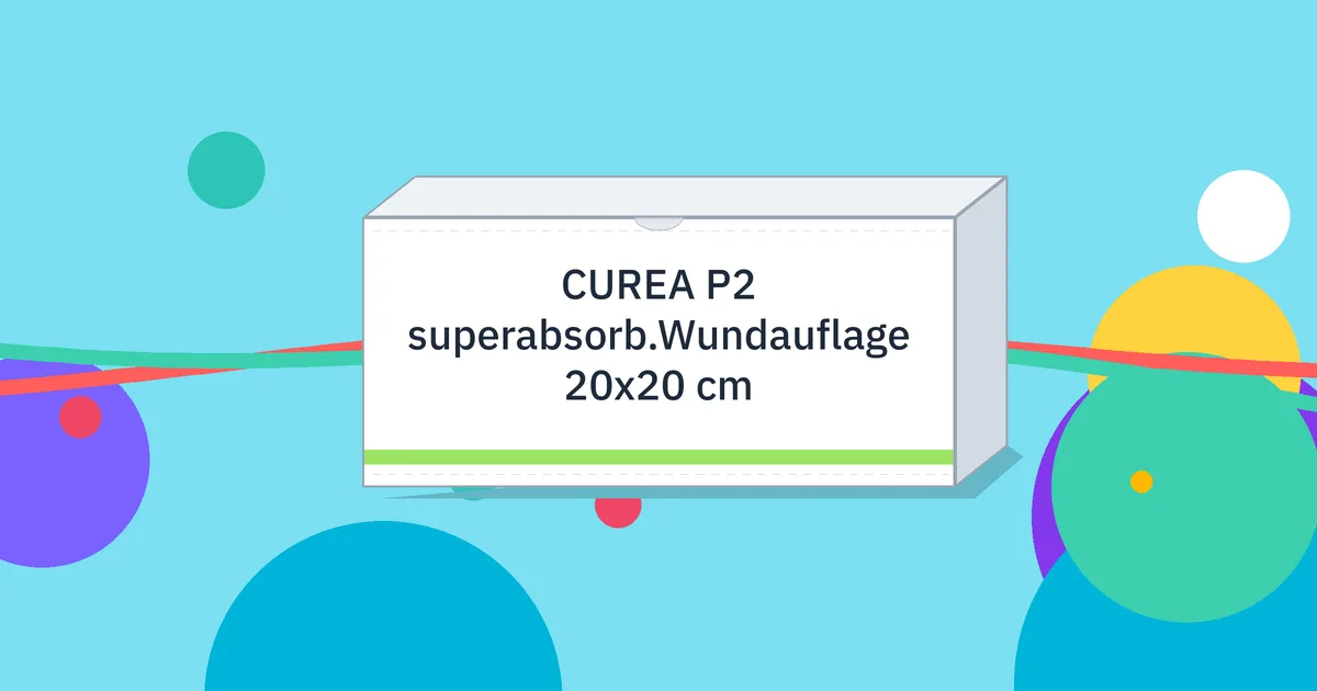 Symbolbild: Packung mit der Aufschrift CUREA P2 superabsorb.Wundauflage 20x20 cm (PZN 09287687) – Verfügbarkeit und Bezug in Apotheken in Frankfurt am Main