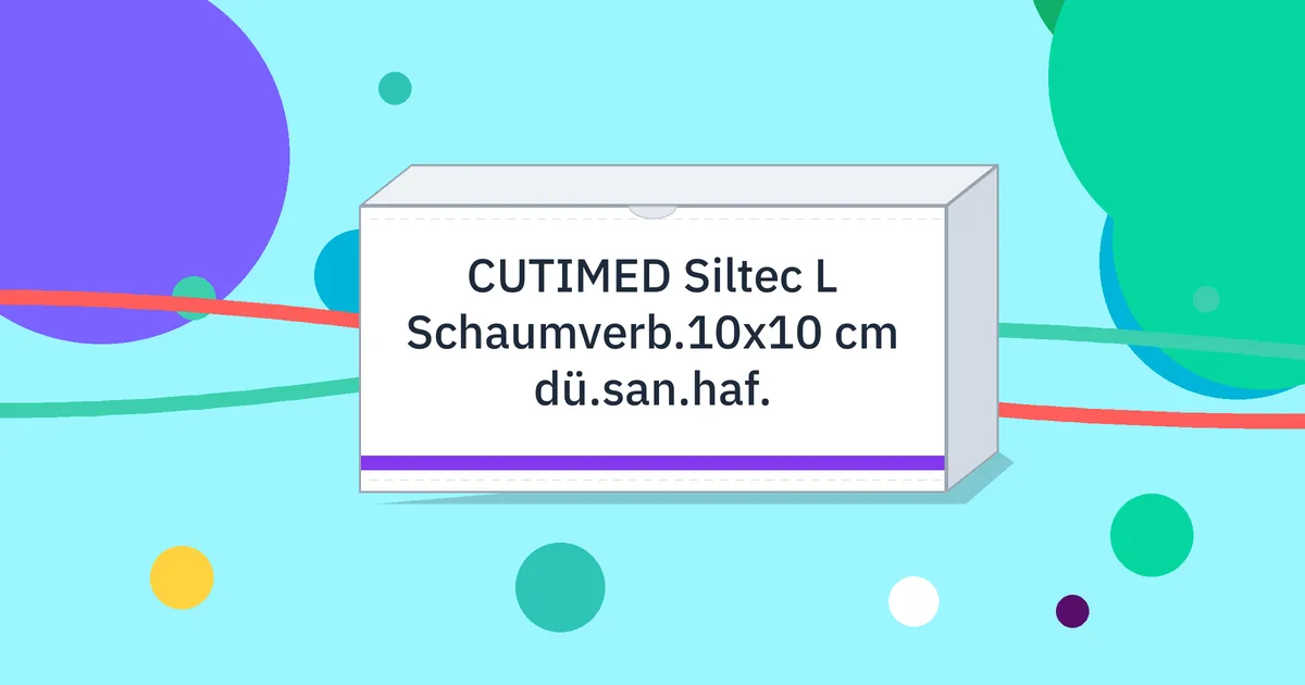 Symbolbild: Packung mit der Aufschrift CUTIMED Siltec L Schaumverb.10x10 cm dü.san.haf. (PZN 13816832) – Verfügbarkeit und Bezug in Apotheken in Frankfurt am Main