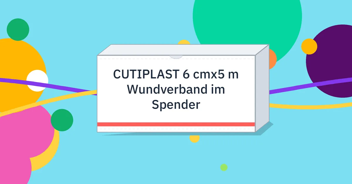 Symbolbild: Packung mit der Aufschrift CUTIPLAST 6 cmx5 m Wundverband im Spender (PZN 02033021) – Verfügbarkeit und Bezug in Apotheken in Frankfurt am Main