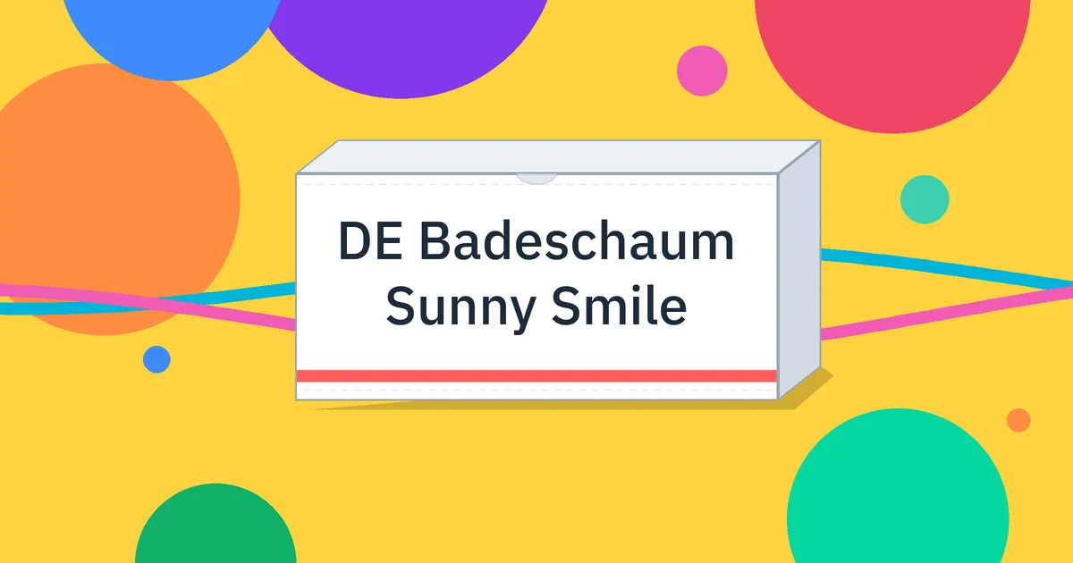 Symbolbild: Packung mit der Aufschrift DE Badeschaum Sunny Smile (PZN 17887970) – Verfügbarkeit und Bezug in Apotheken in Frankfurt am Main