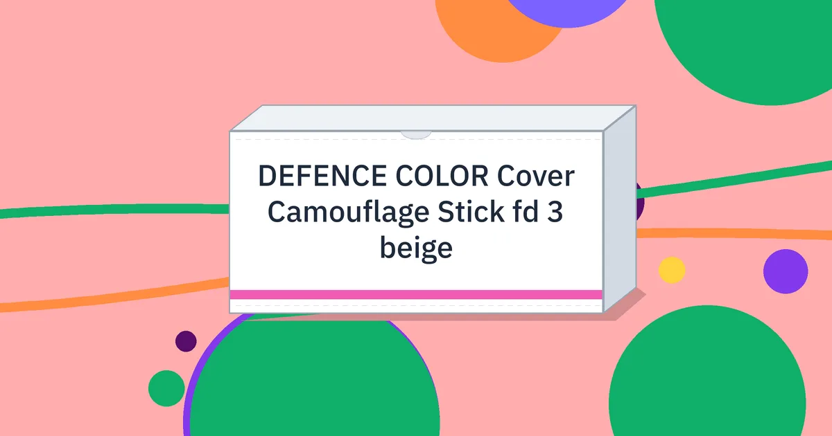 Symbolbild: Packung mit der Aufschrift DEFENCE COLOR Cover Camouflage Stick fd 3 beige (PZN 11891108) – Verfügbarkeit und Bezug in Apotheken in Frankfurt am Main