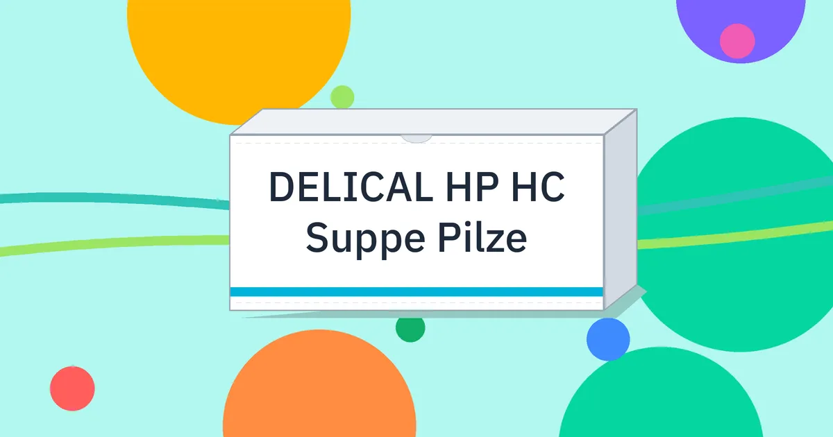 Symbolbild: Packung mit der Aufschrift DELICAL HP HC Suppe Pilze (PZN 17257306) – Verfügbarkeit und Bezug in Apotheken in Frankfurt am Main