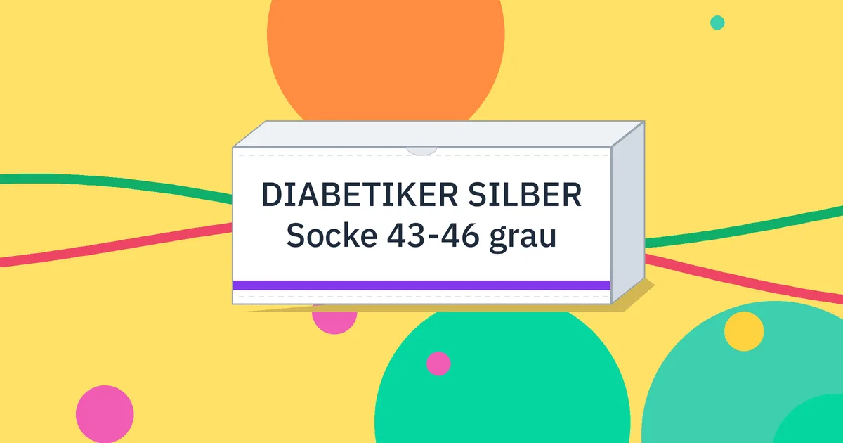 Symbolbild: Packung mit der Aufschrift DIABETIKER SILBER Socke 43-46 grau (PZN 04214726) – Verfügbarkeit und Bezug in Apotheken in Frankfurt am Main