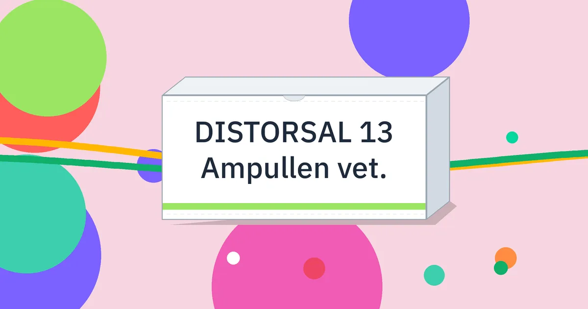 Symbolbild: Packung mit der Aufschrift DISTORSAL 13 Ampullen vet. (PZN 07557160) – Verfügbarkeit und Bezug in Apotheken in Frankfurt am Main
