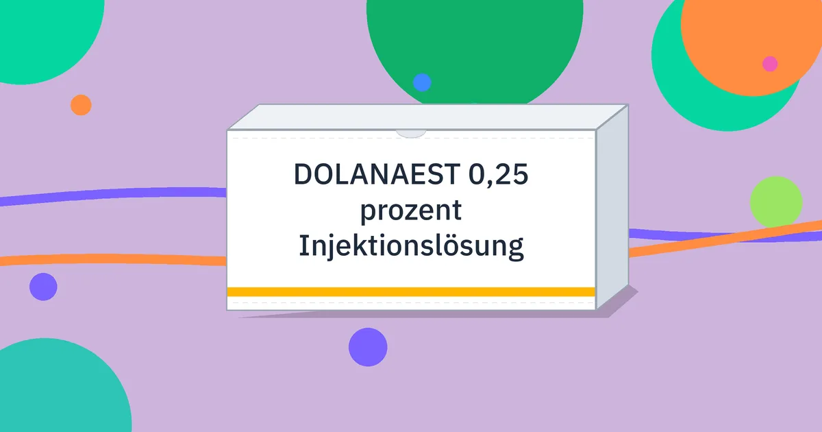 Symbolbild: Packung mit der Aufschrift DOLANAEST 0,25 prozent Injektionslösung (PZN 16020890) – Verfügbarkeit und Bezug in Apotheken in Frankfurt am Main