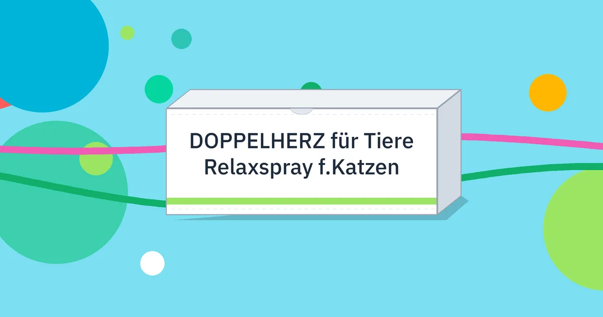 Symbolbild: Packung mit der Aufschrift DOPPELHERZ für Tiere Relaxspray f.Katzen (PZN 18404689) – Verfügbarkeit und Bezug in Apotheken in Frankfurt am Main