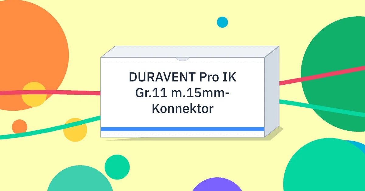 Symbolbild: Packung mit der Aufschrift DURAVENT Pro IK Gr.11 m.15mm-Konnektor (PZN 19243768) – Verfügbarkeit und Bezug in Apotheken in Frankfurt am Main
