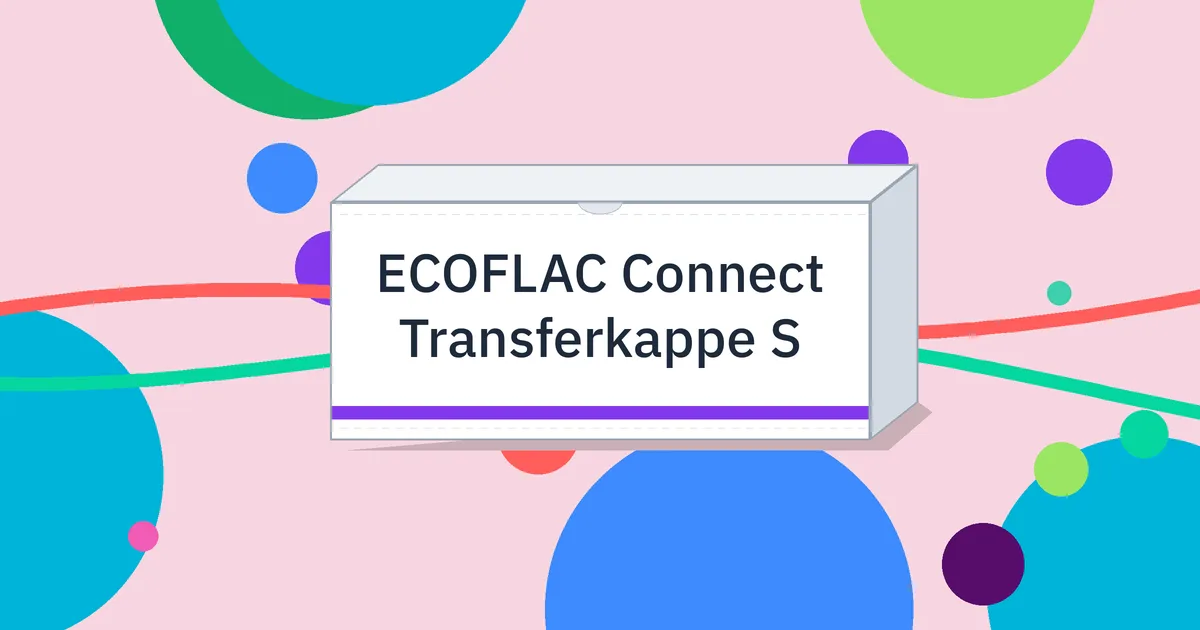 Symbolbild: Packung mit der Aufschrift ECOFLAC Connect Transferkappe S (PZN 15630422) – Verfügbarkeit und Bezug in Apotheken in Frankfurt am Main