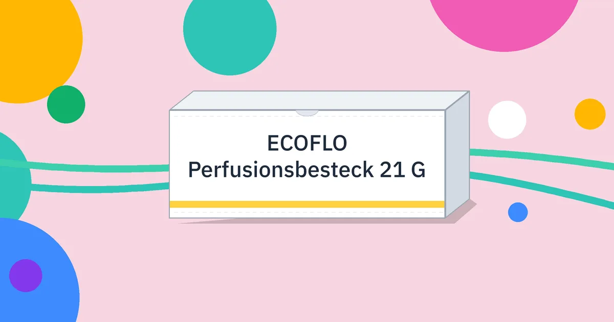 Symbolbild: Packung mit der Aufschrift ECOFLO Perfusionsbesteck 21 G (PZN 01070669) – Verfügbarkeit und Bezug in Apotheken in Frankfurt am Main