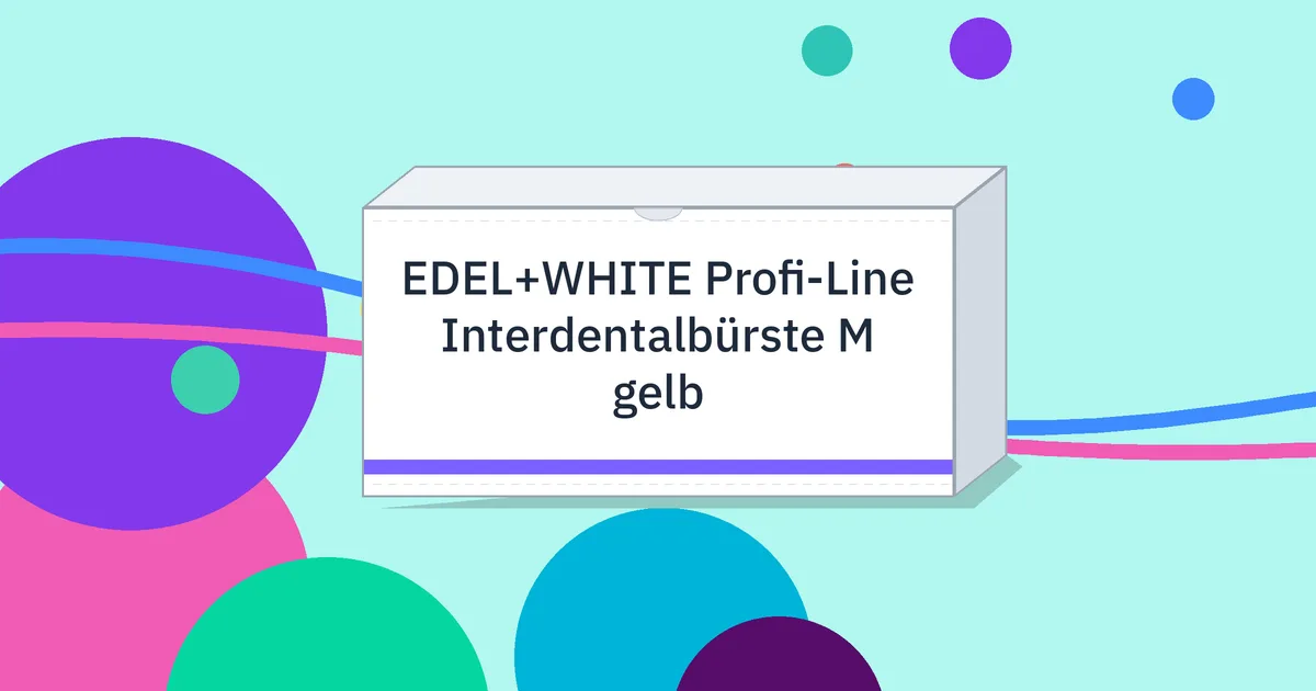Symbolbild: Packung mit der Aufschrift EDEL+WHITE Profi-Line Interdentalbürste M gelb (PZN 17180609) – Verfügbarkeit und Bezug in Apotheken in Frankfurt am Main