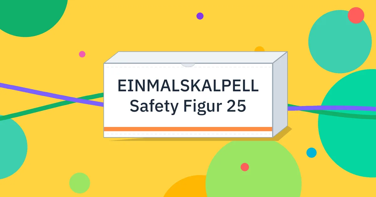 Symbolbild: Packung mit der Aufschrift EINMALSKALPELL Safety Figur 25 (PZN 18202431) – Verfügbarkeit und Bezug in Apotheken in Frankfurt am Main