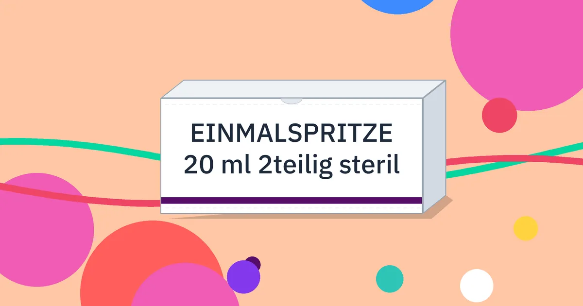 Symbolbild: Packung mit der Aufschrift EINMALSPRITZE 20 ml 2teilig steril (PZN 09307071) – Verfügbarkeit und Bezug in Apotheken in Frankfurt am Main