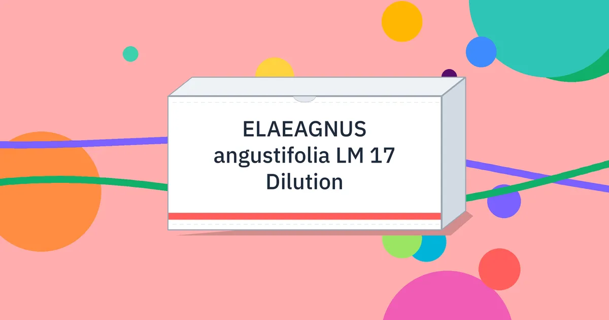 Symbolbild: Packung mit der Aufschrift ELAEAGNUS angustifolia LM 17 Dilution (PZN 13469394) – Verfügbarkeit und Bezug in Apotheken in Frankfurt am Main