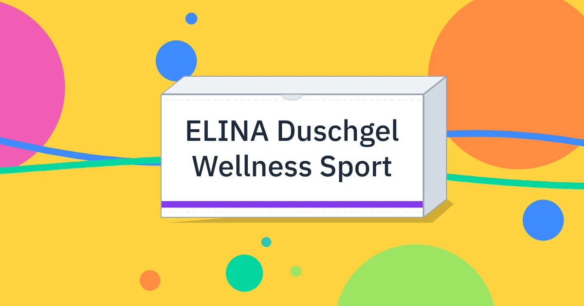Symbolbild: Packung mit der Aufschrift ELINA Duschgel Wellness Sport (PZN 10710079) – Verfügbarkeit und Bezug in Apotheken in Frankfurt am Main