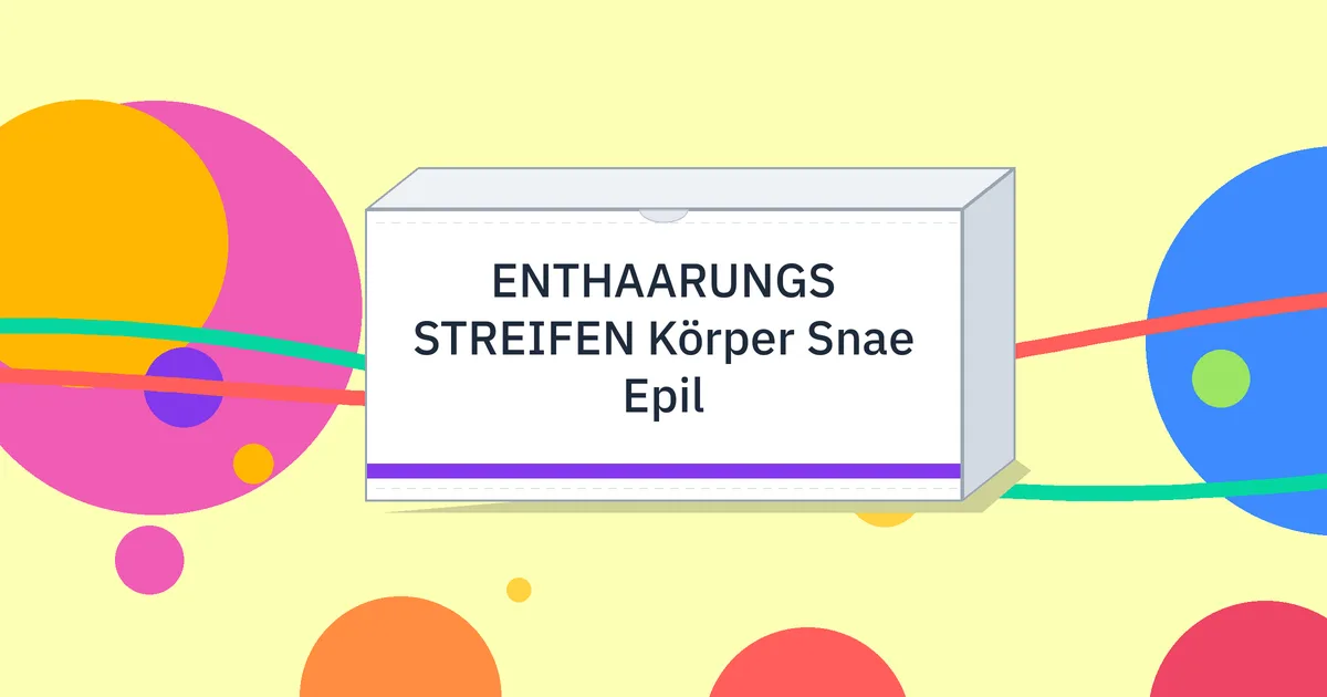 Symbolbild: Packung mit der Aufschrift ENTHAARUNGS STREIFEN Körper Snae Epil (PZN 02186049) – Verfügbarkeit und Bezug in Apotheken in Frankfurt am Main
