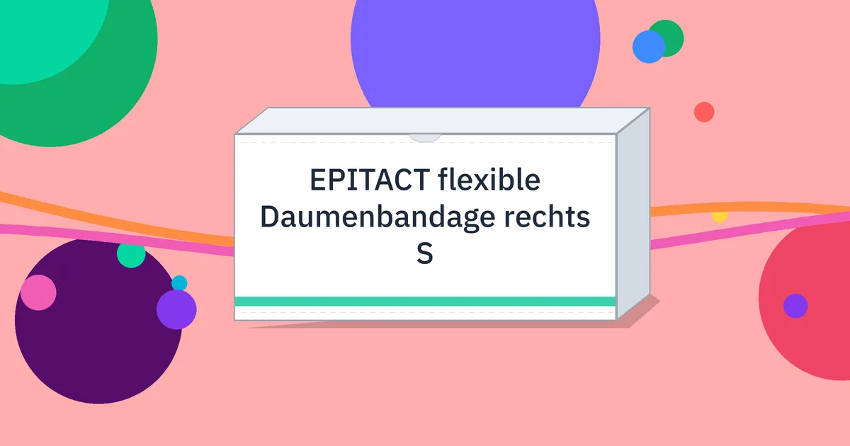 Symbolbild: Packung mit der Aufschrift EPITACT flexible Daumenbandage rechts S (PZN 14290148) – Verfügbarkeit und Bezug in Apotheken in Frankfurt am Main