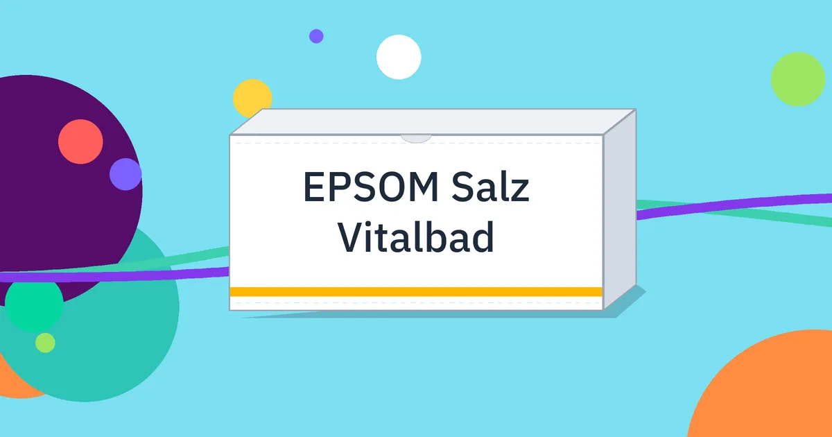 Symbolbild: Packung mit der Aufschrift EPSOM Salz Vitalbad (PZN 11103341) – Verfügbarkeit und Bezug in Apotheken in Frankfurt am Main